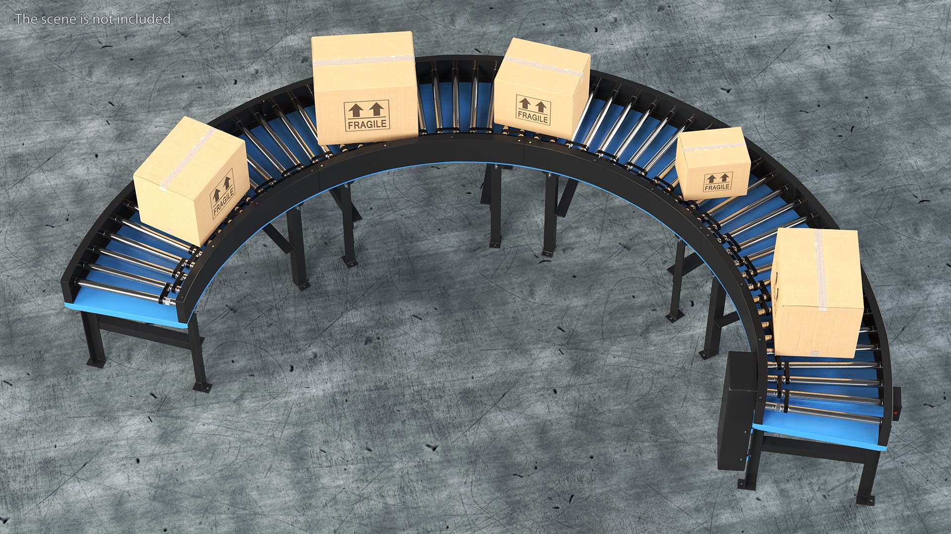 3D Powered Bend Roller With Cardboard Boxes - TurboSquid 1852173