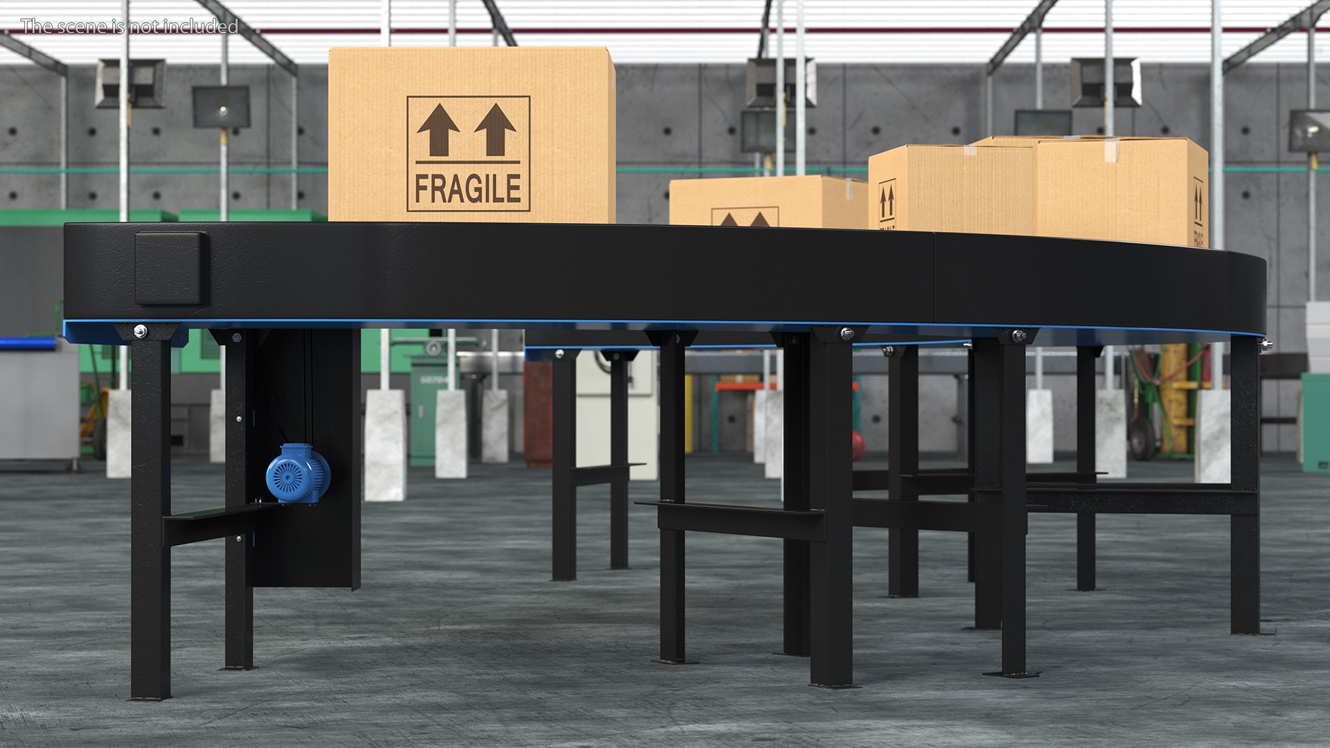 3D Powered Bend Roller With Cardboard Boxes - TurboSquid 1852173