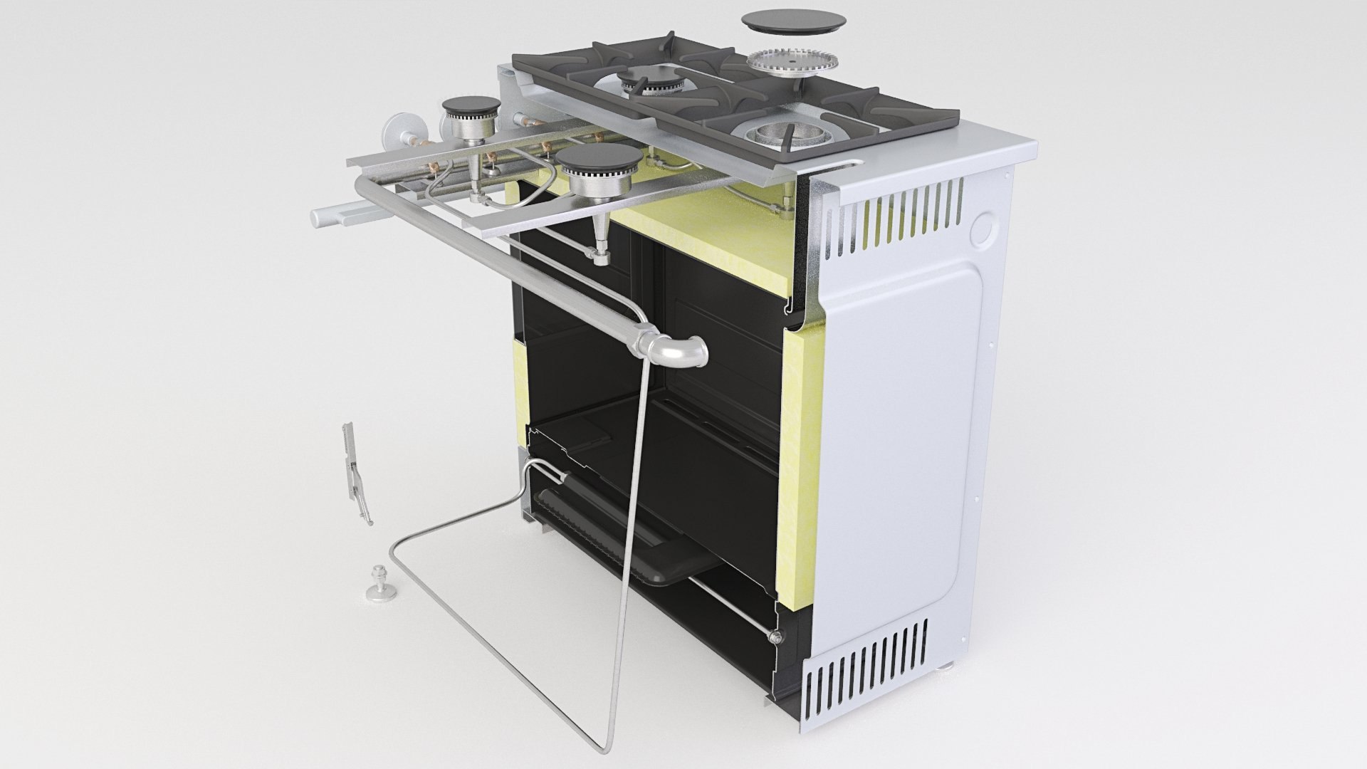 Gas Range Cooker 3D Model - TurboSquid 1529398