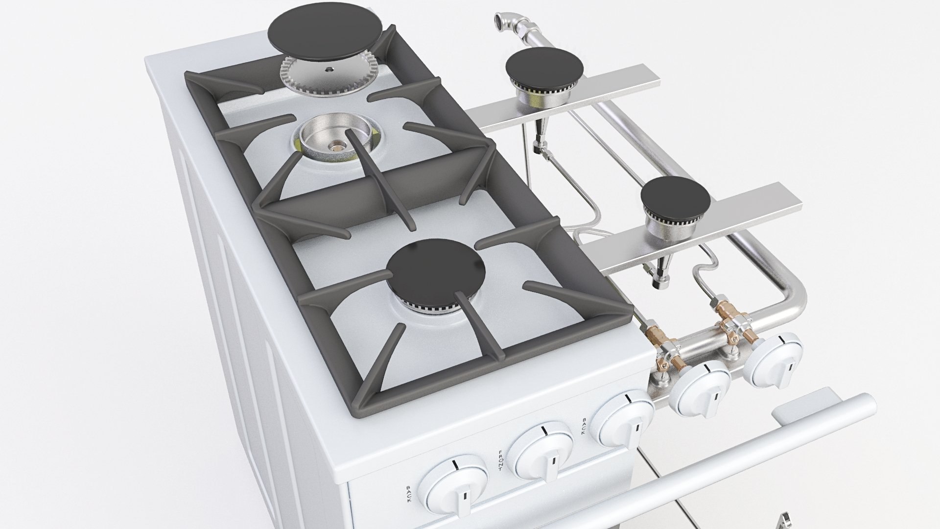 Gas Range Cooker 3D Model - TurboSquid 1529398