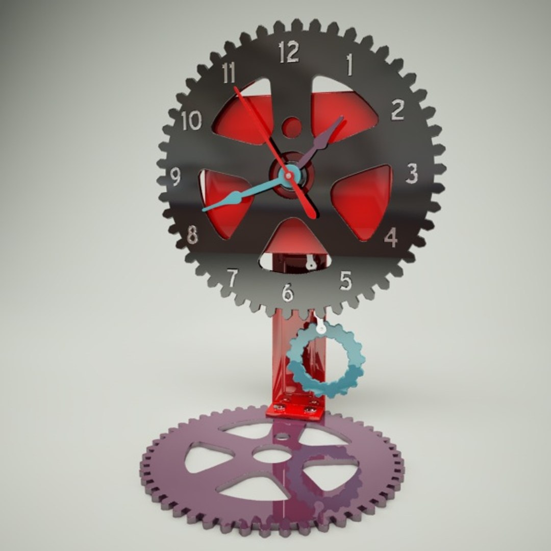 3d 3ds Clock Cogs