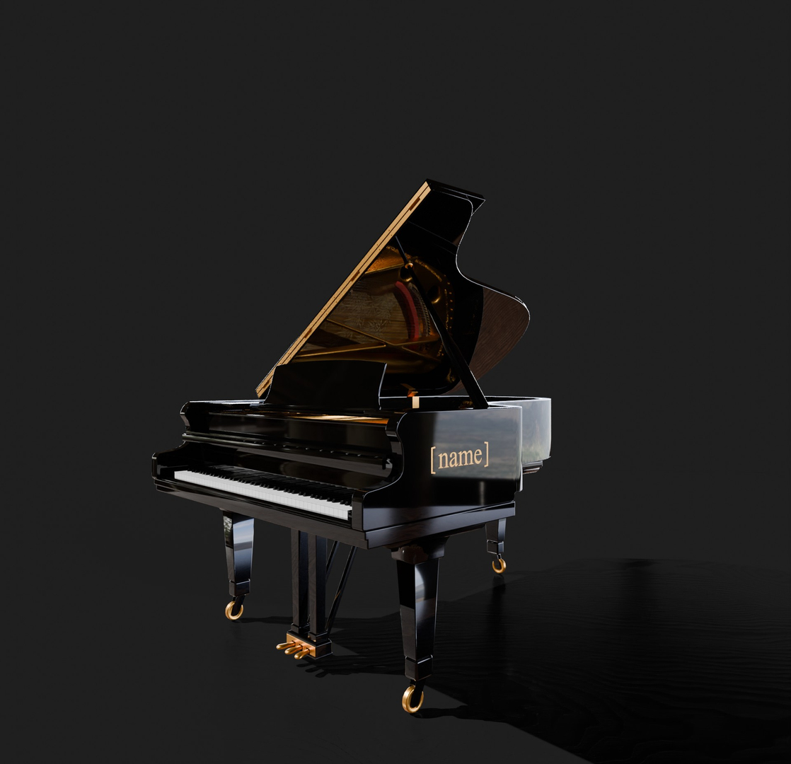 Realistic Concert Grand Piano - Custom Name Model - TurboSquid 2196618