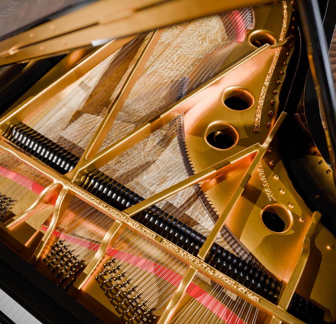 Realistic Concert Grand Piano - Custom Name Model - TurboSquid 2196618