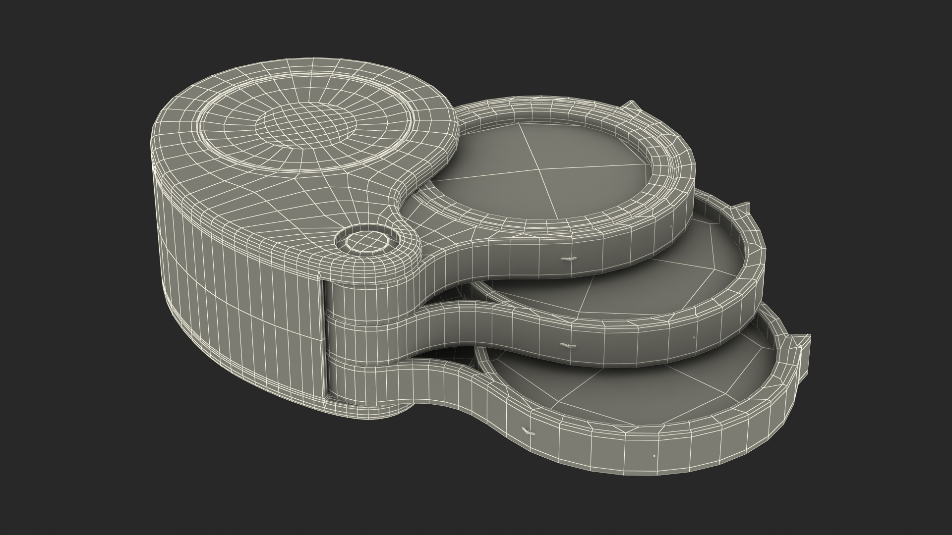 Triple lens folding magnifier model - TurboSquid 1585360