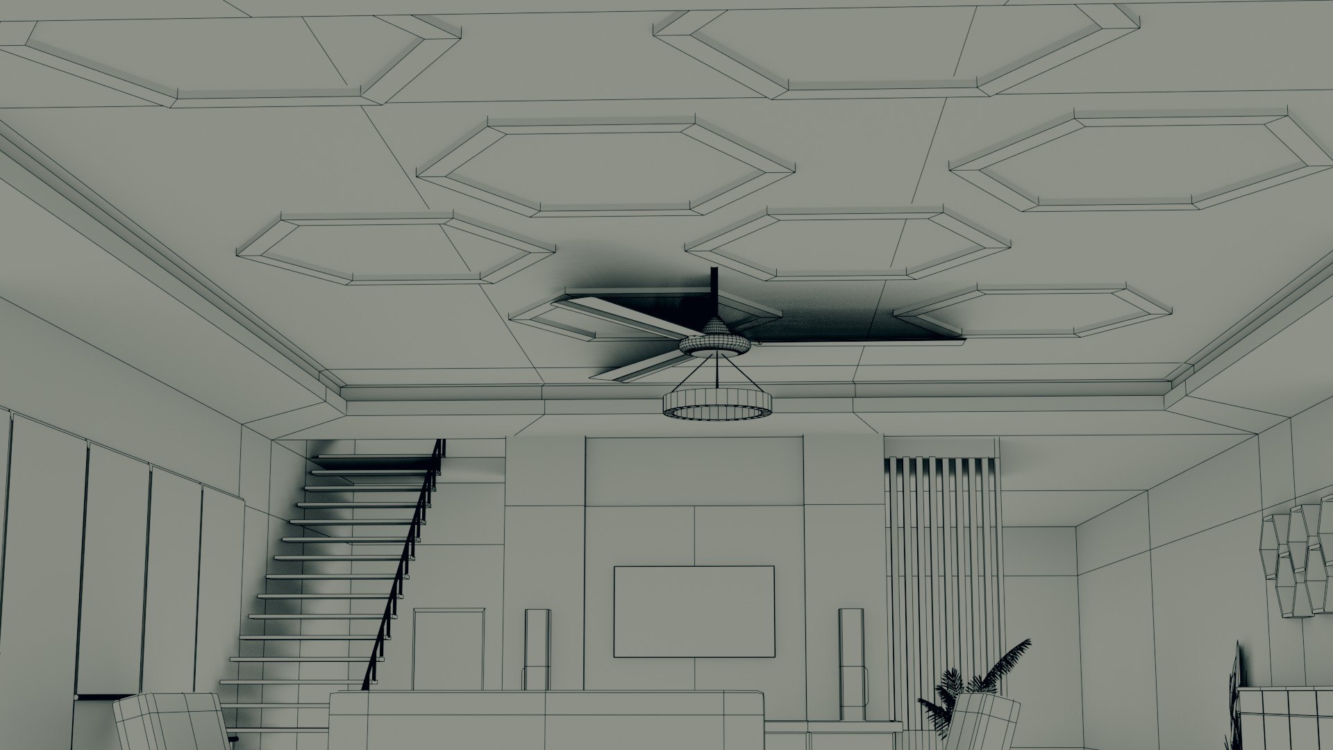 Hall Interior - Low Poly - Game Ready 3D Model - TurboSquid 1757045
