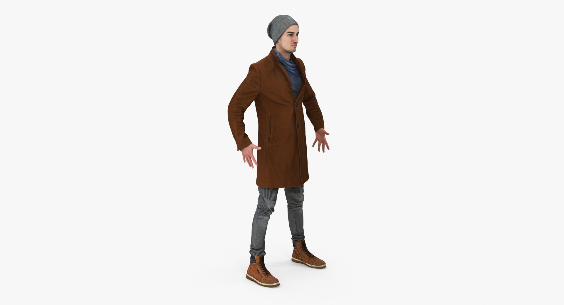 3D Asher Casual Winter A Pose - TurboSquid 2016611