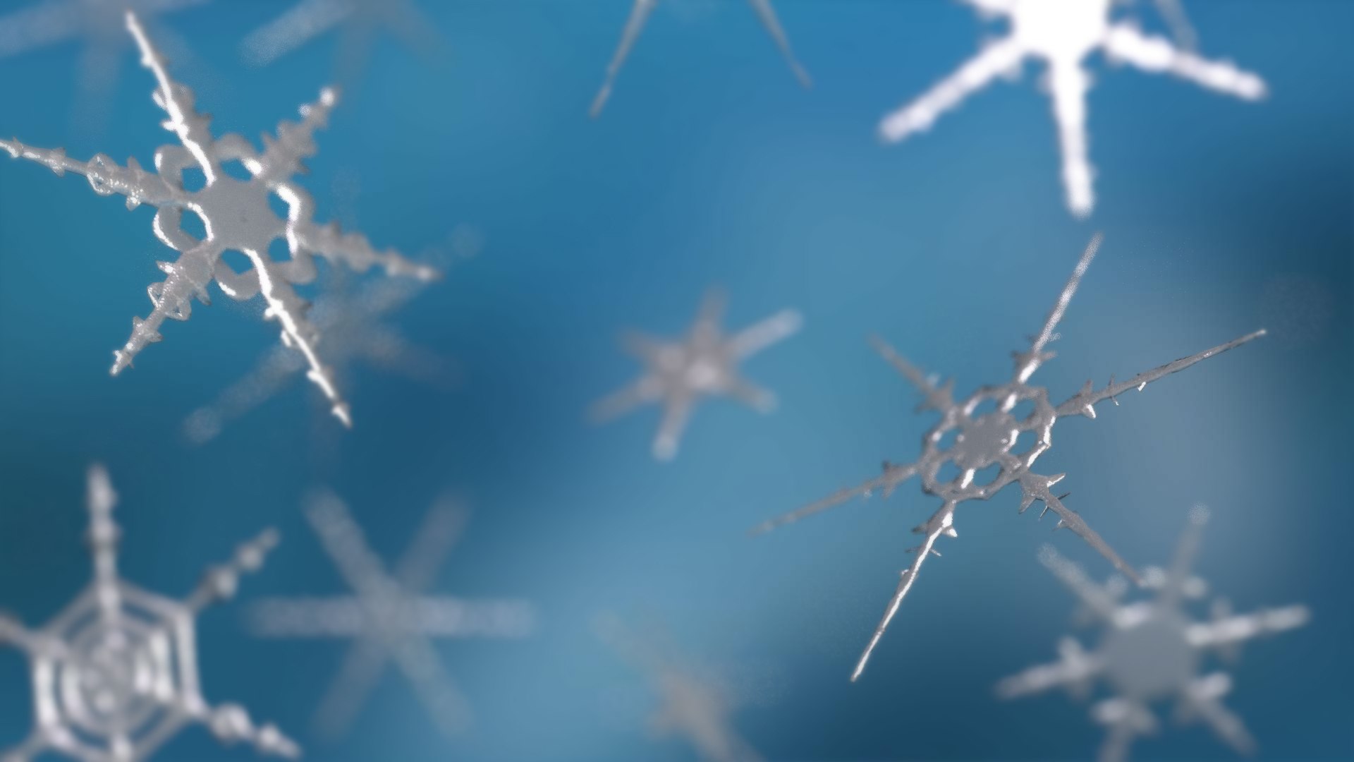 3d 16 unique snowflakes