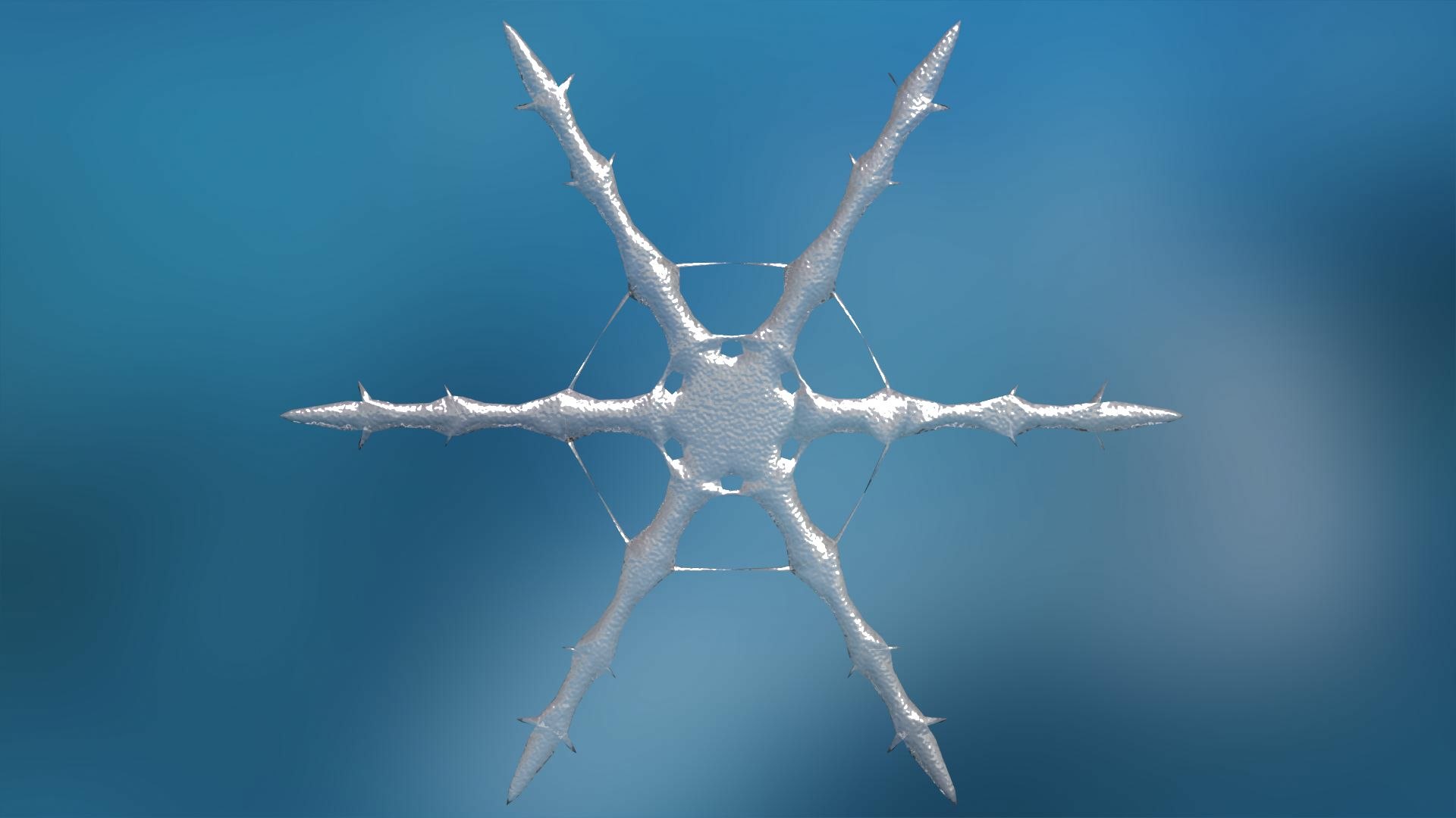 3d 16 unique snowflakes