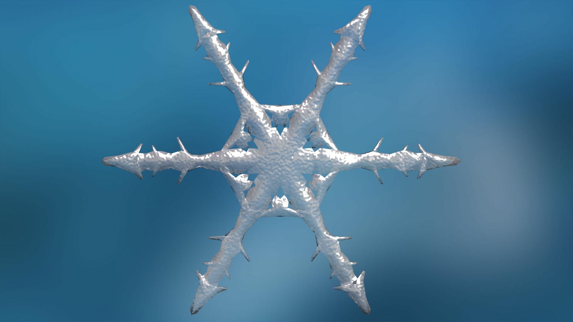 3d 16 unique snowflakes