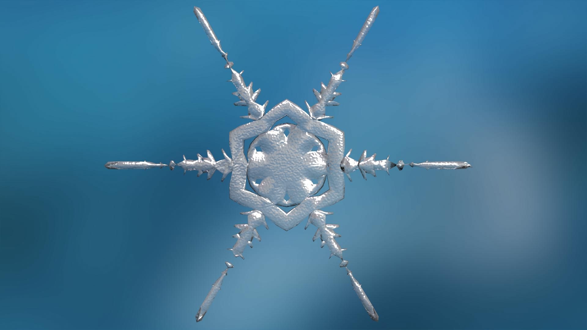 3d 16 unique snowflakes