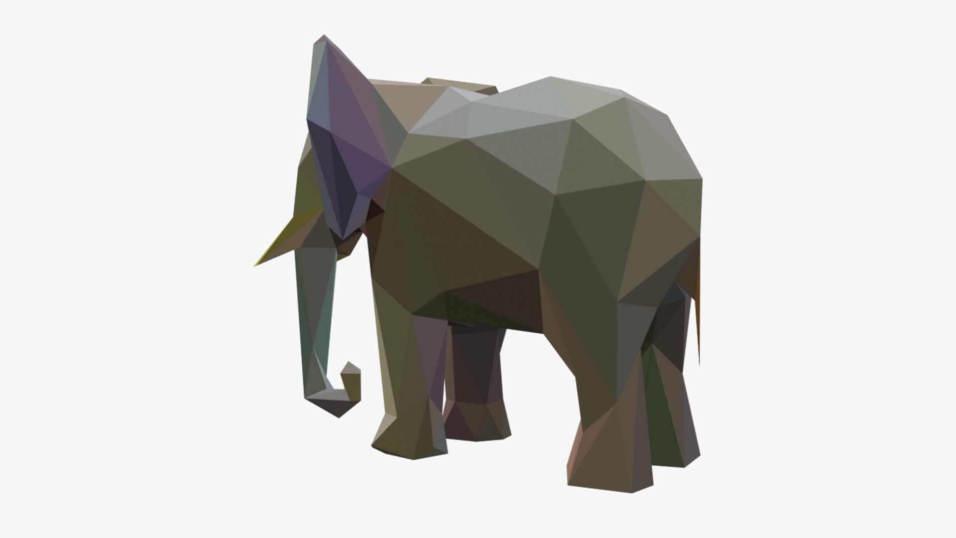 3D Elephant Low Poly Geometric Origami - TurboSquid 2217378