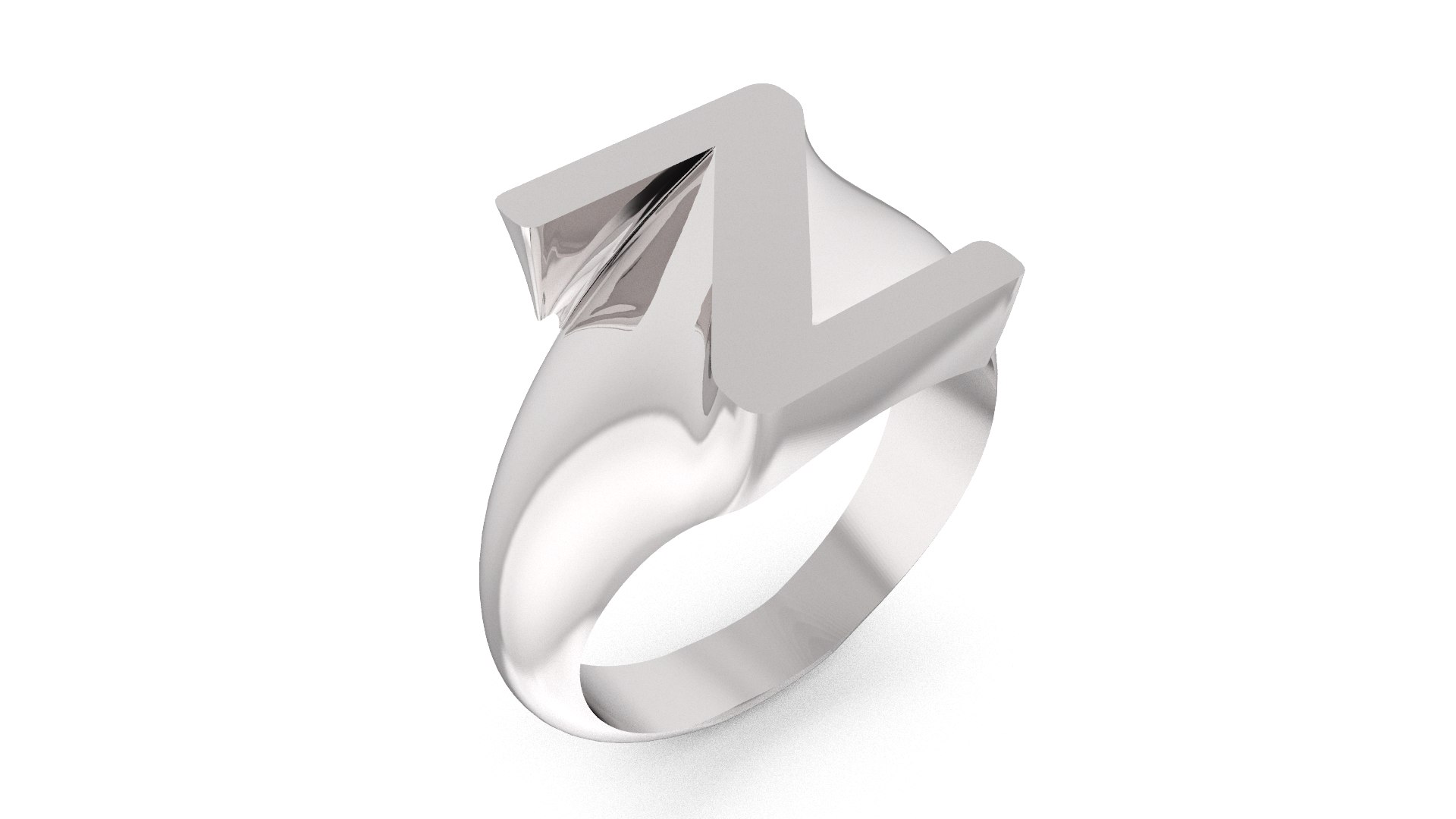 3D Alphabet Signet Ring Z - TurboSquid 2088800