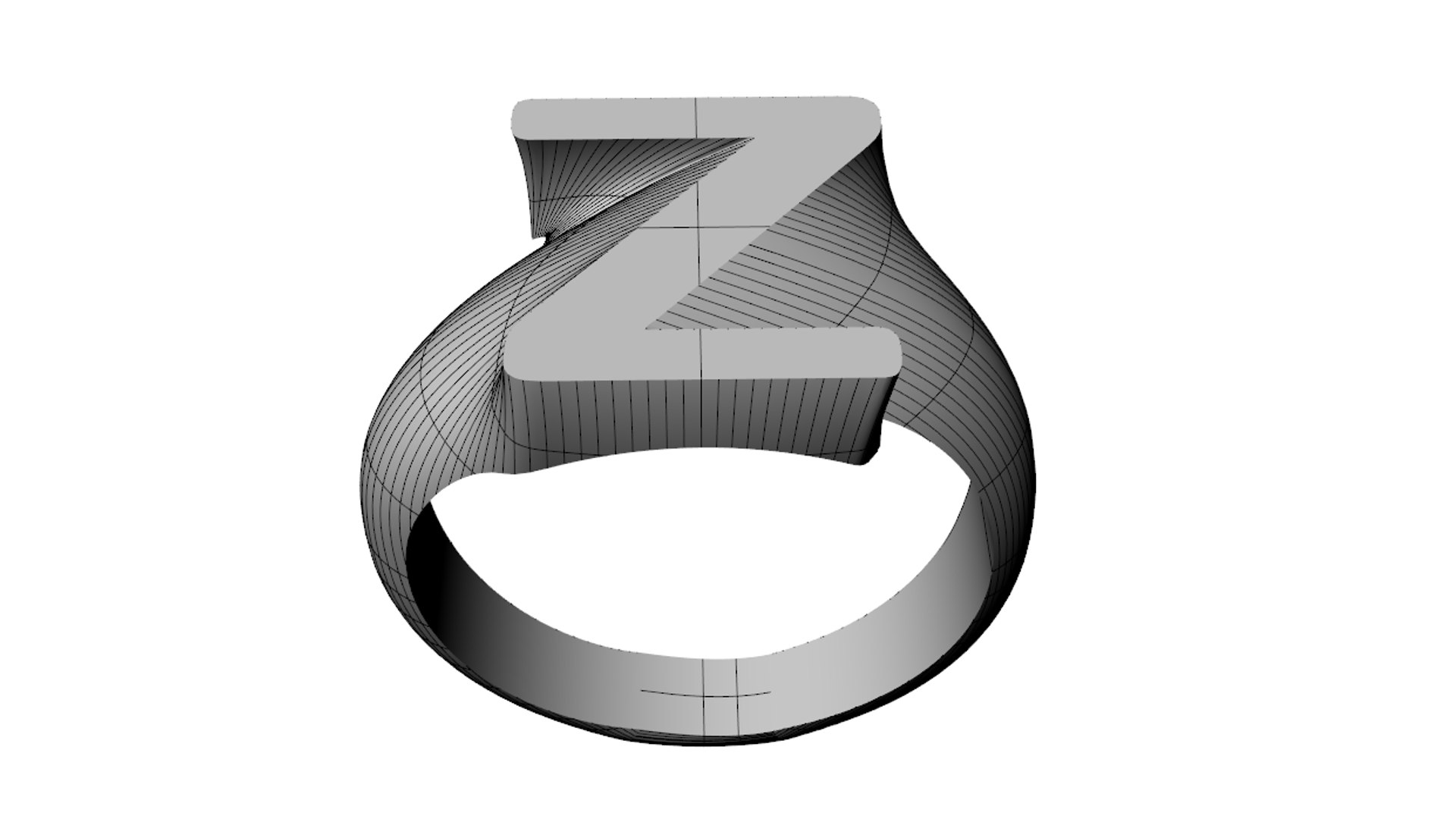 3D Alphabet Signet Ring Z - TurboSquid 2088800