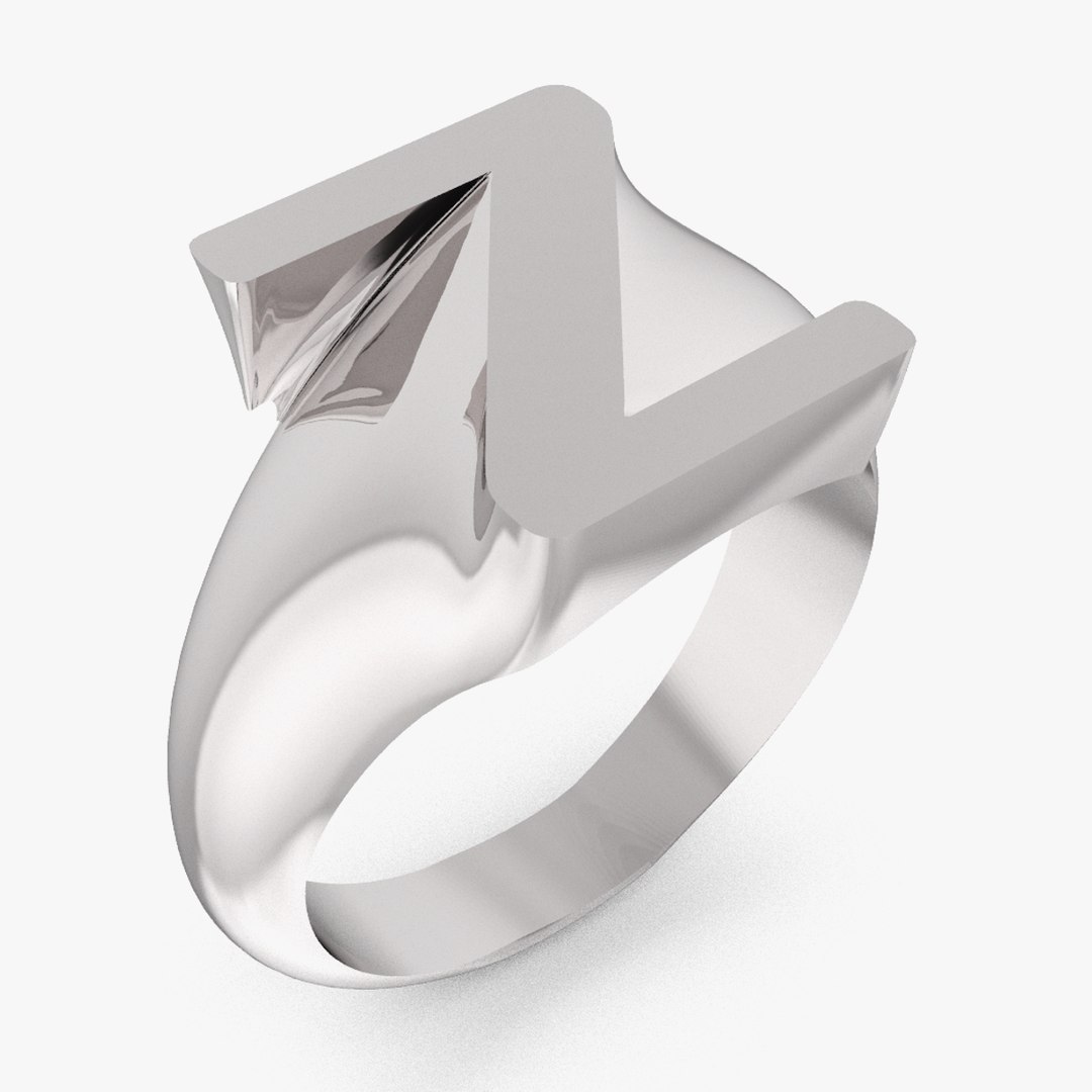 3D Alphabet Signet Ring Z - TurboSquid 2088800