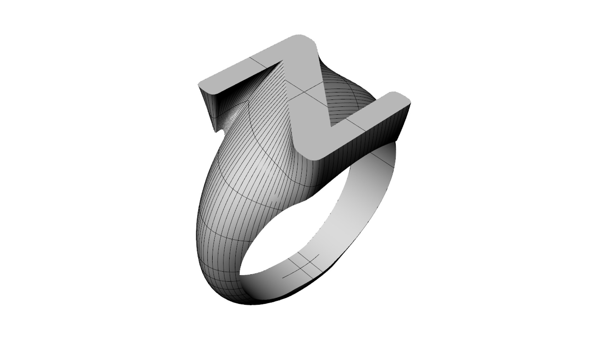 3D Alphabet Signet Ring Z - TurboSquid 2088800