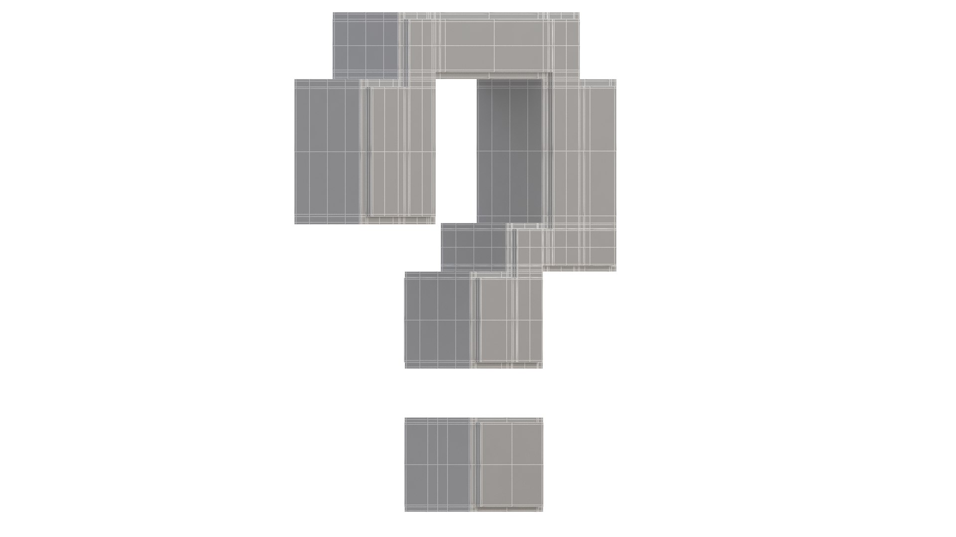 3D Question Mark Pixelated Two Color Model - TurboSquid 1856688