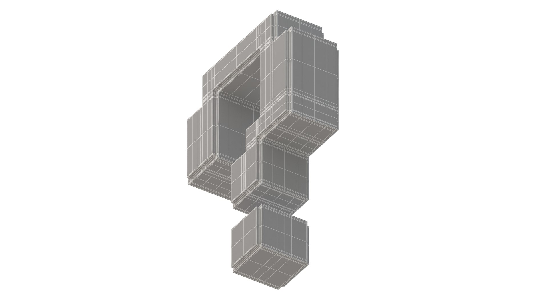 3D Question Mark Pixelated Two Color Model - TurboSquid 1856688