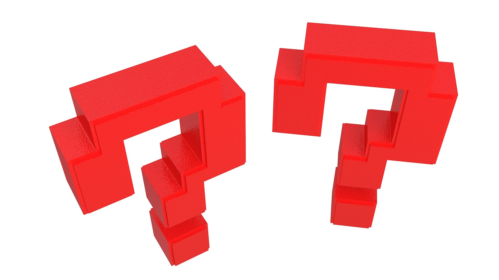 3D Question Mark Pixelated Two Color Model - TurboSquid 1856688