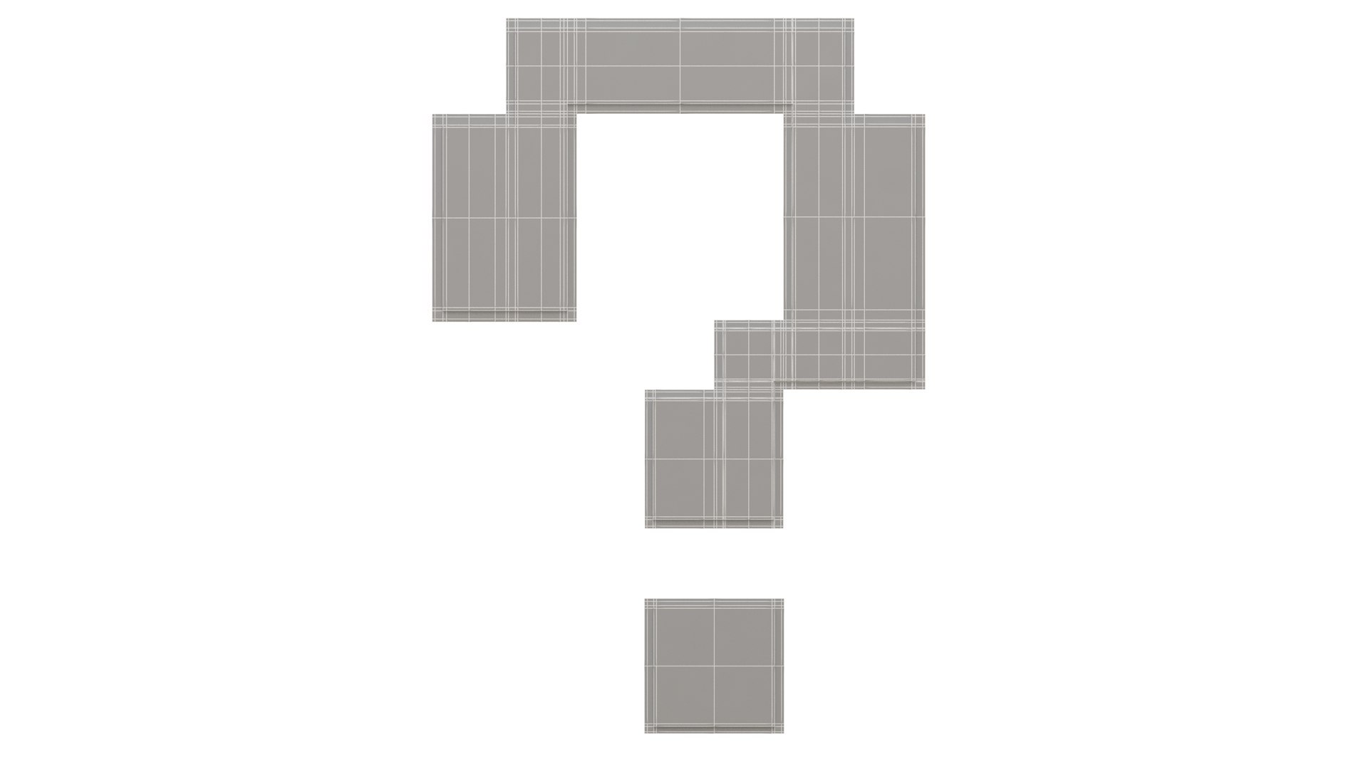 3D Question Mark Pixelated Two Color Model - TurboSquid 1856688