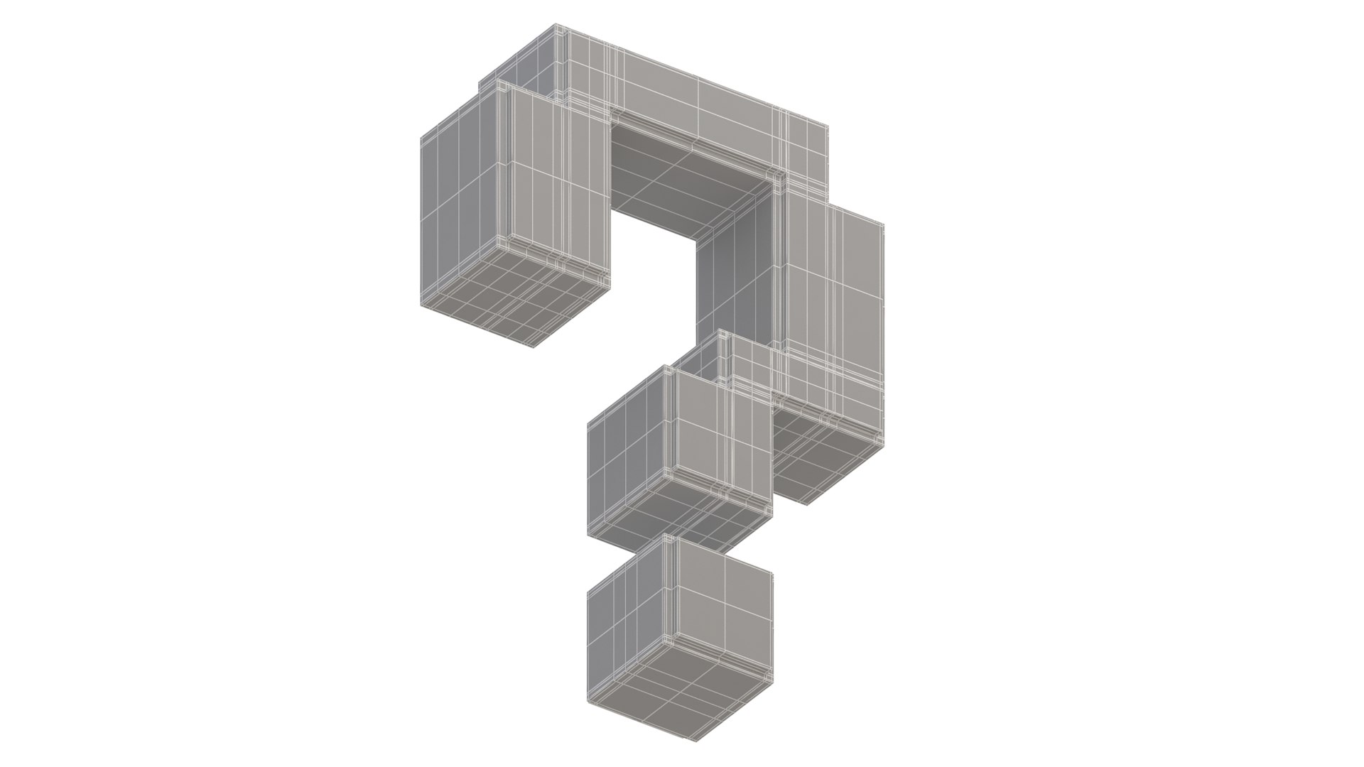 3D Question Mark Pixelated Two Color Model - TurboSquid 1856688