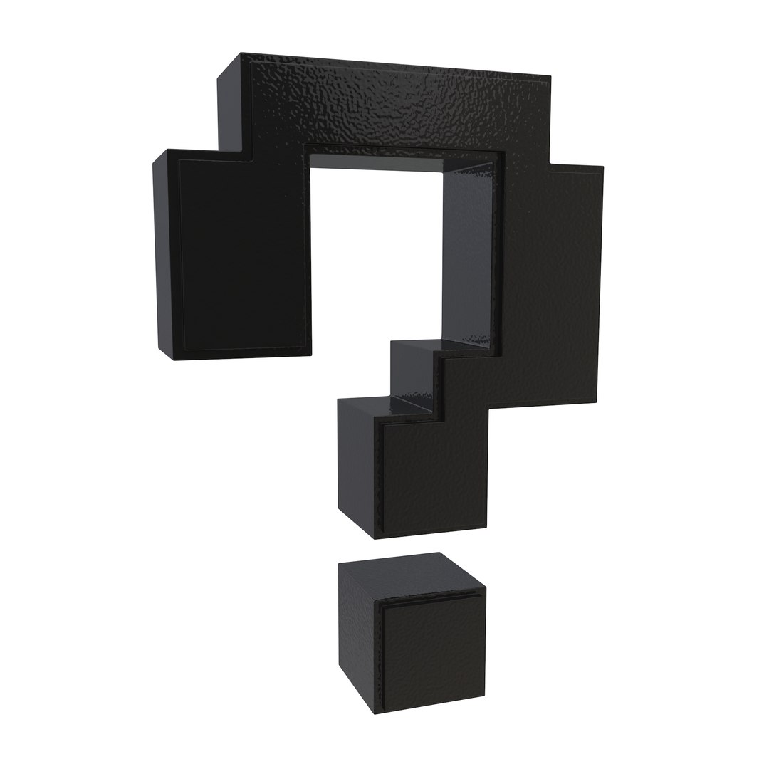 3D Question Mark Pixelated Two Color Model - TurboSquid 1856688