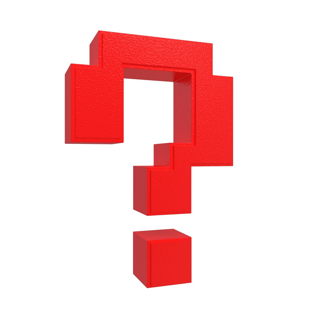 3D Question Mark Pixelated Two Color Model - TurboSquid 1856688