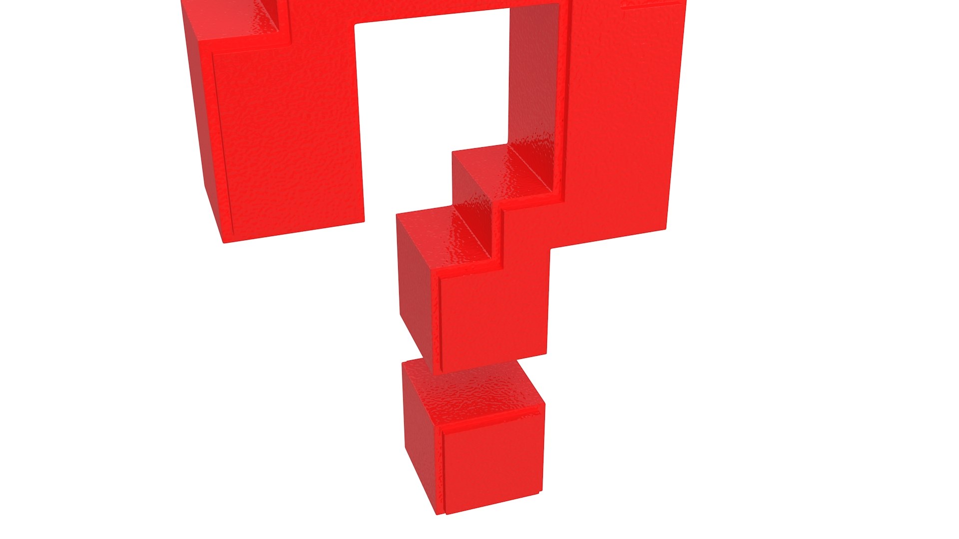 3D Question Mark Pixelated Two Color Model - TurboSquid 1856688