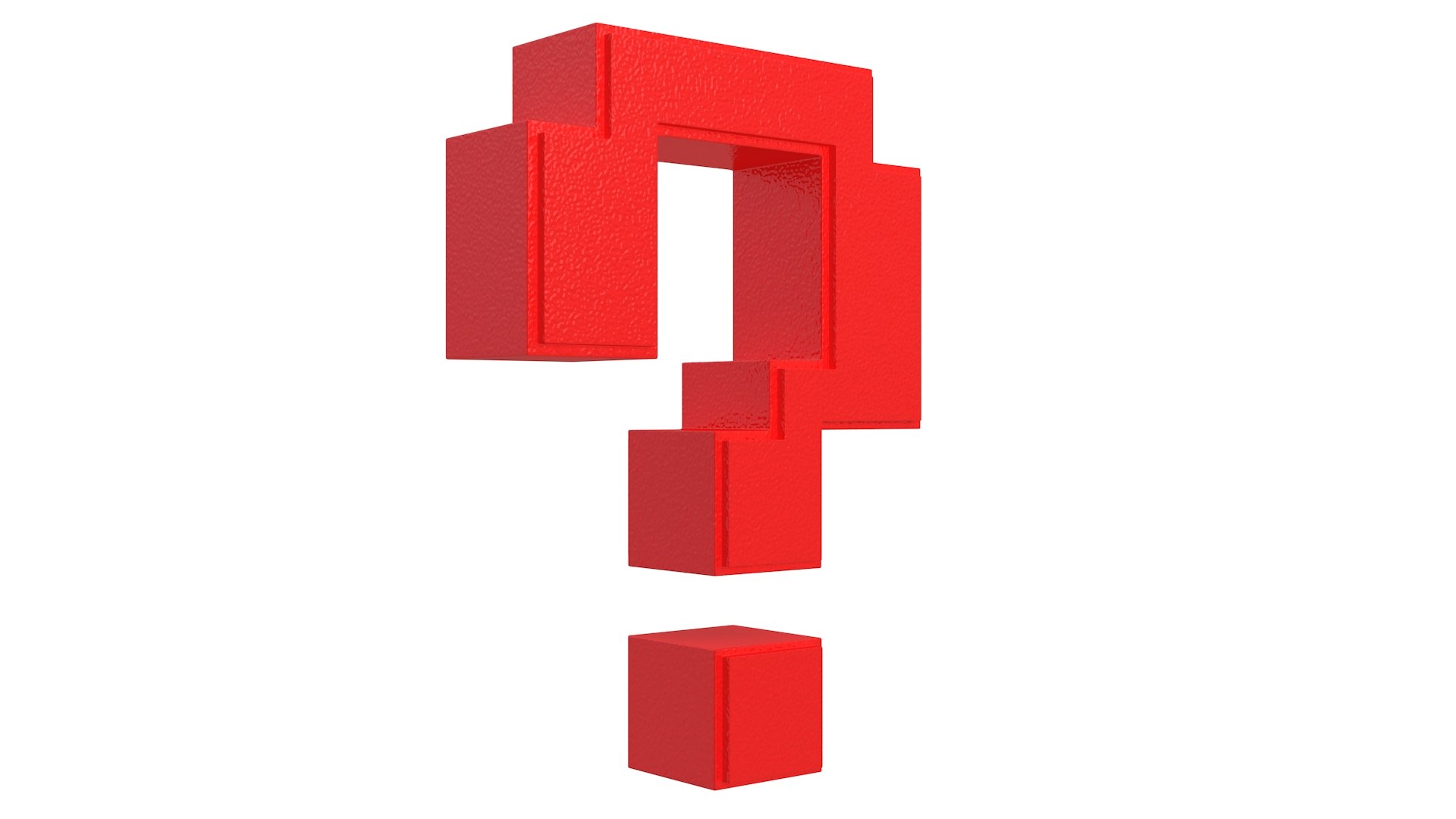 3D Question Mark Pixelated Two Color Model - TurboSquid 1856688