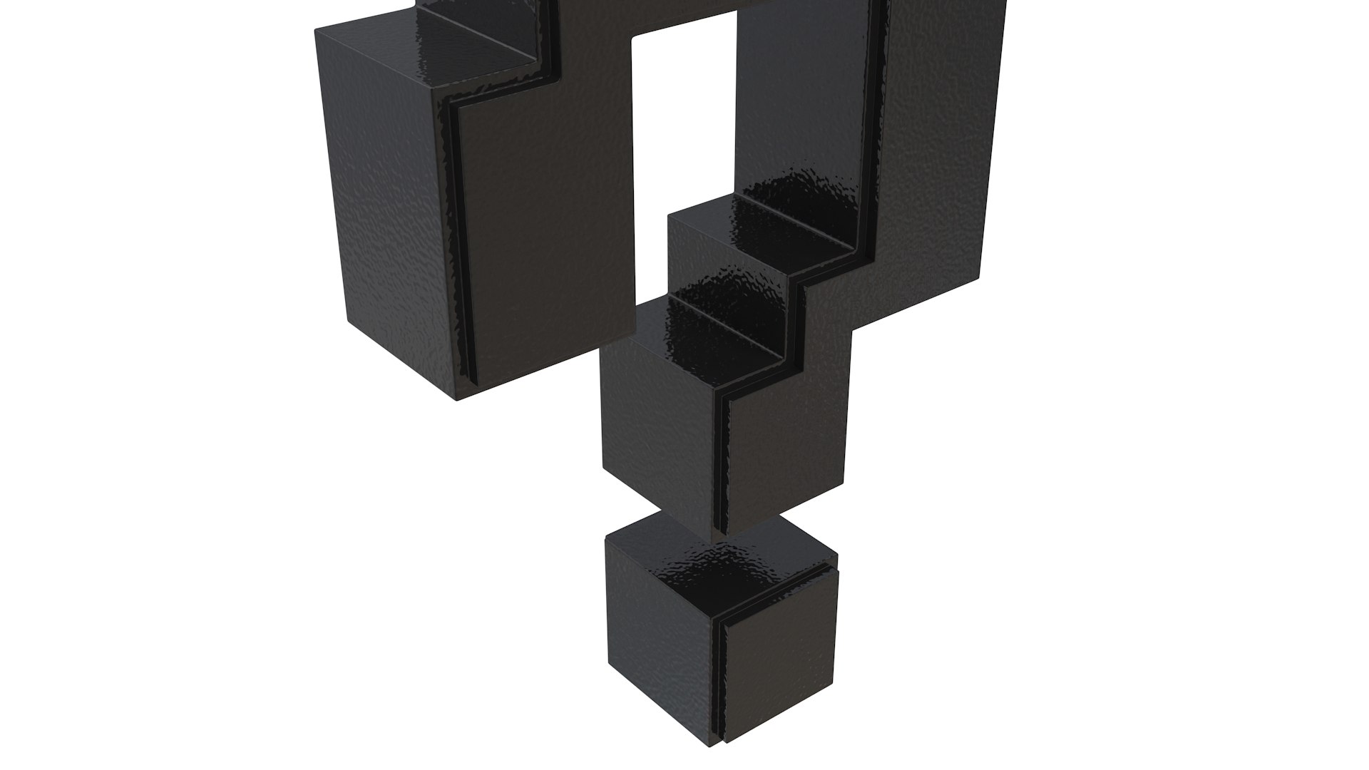 3D Question Mark Pixelated Two Color Model - TurboSquid 1856688