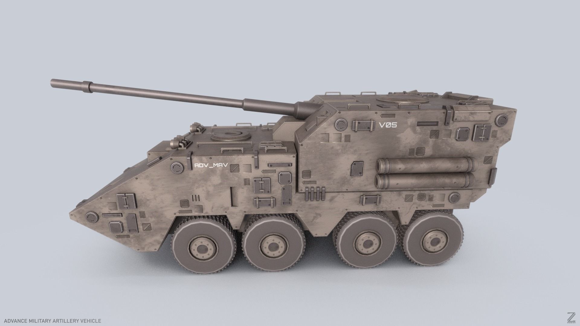 Advance Military Artillery Vehicle 3D - TurboSquid 2297136