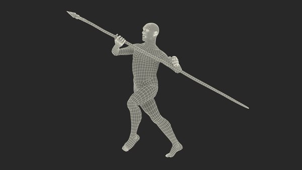 modelo 3d Cro Magnon Hunter lanza una lanza de piel - TurboSquid 2166919