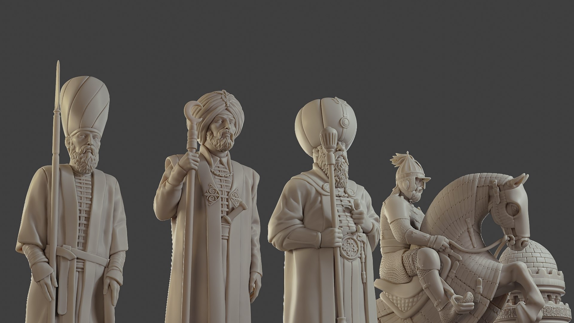 3D Model Medieval Ottoman Chess Set MOCHS 1 - TurboSquid 2347232