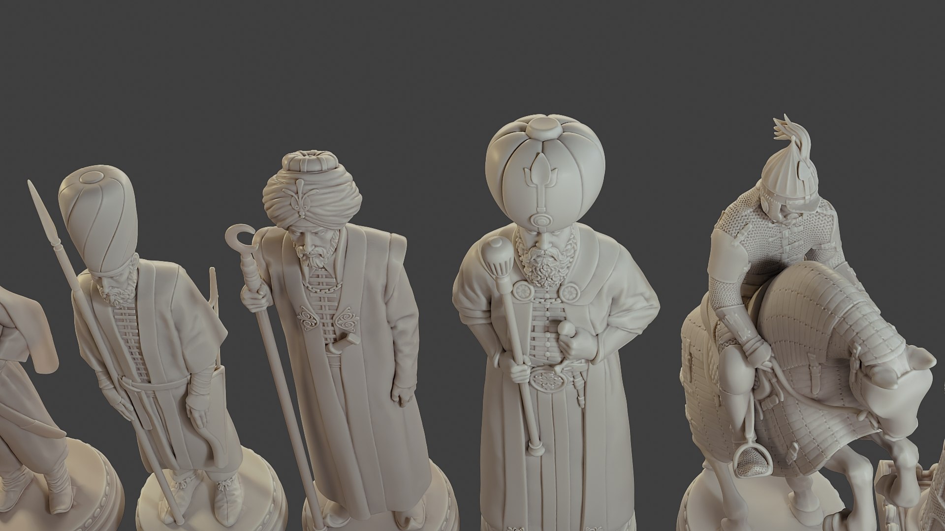 3D Model Medieval Ottoman Chess Set MOCHS 1 - TurboSquid 2347232
