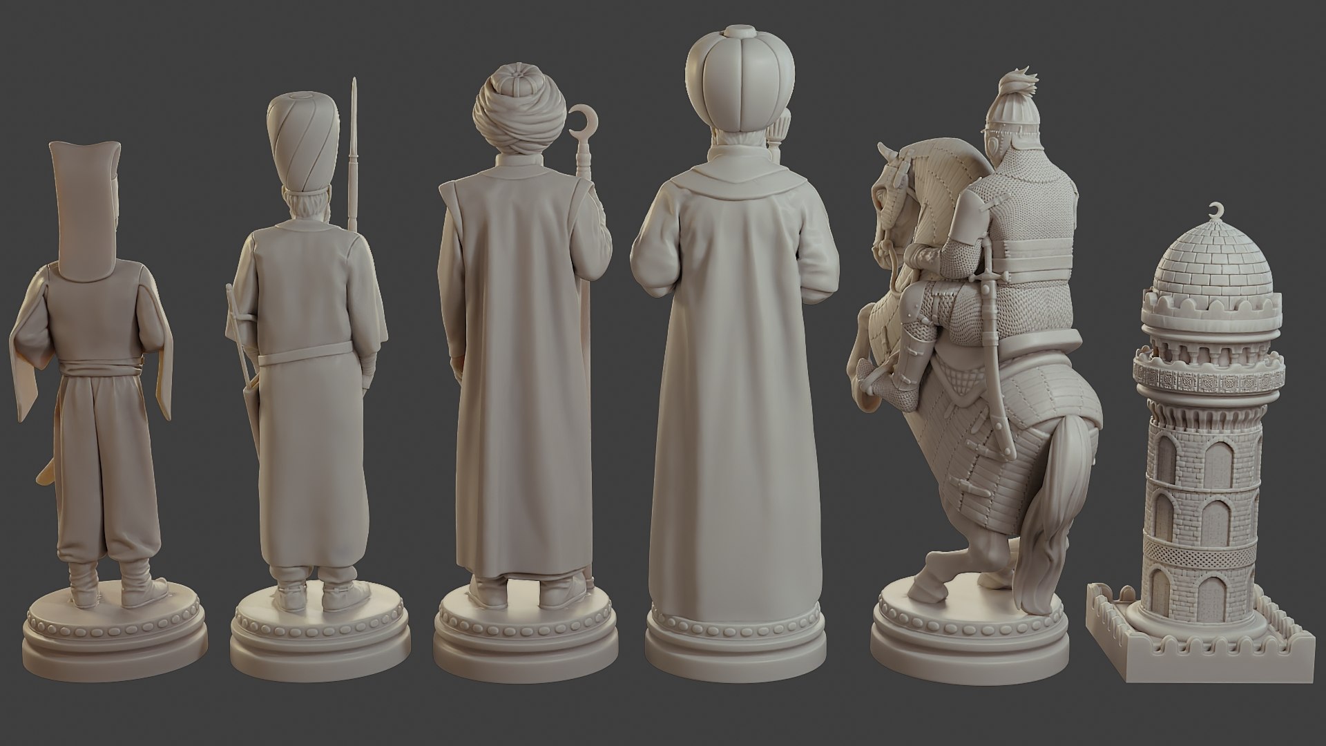3D Model Medieval Ottoman Chess Set MOCHS 1 - TurboSquid 2347232