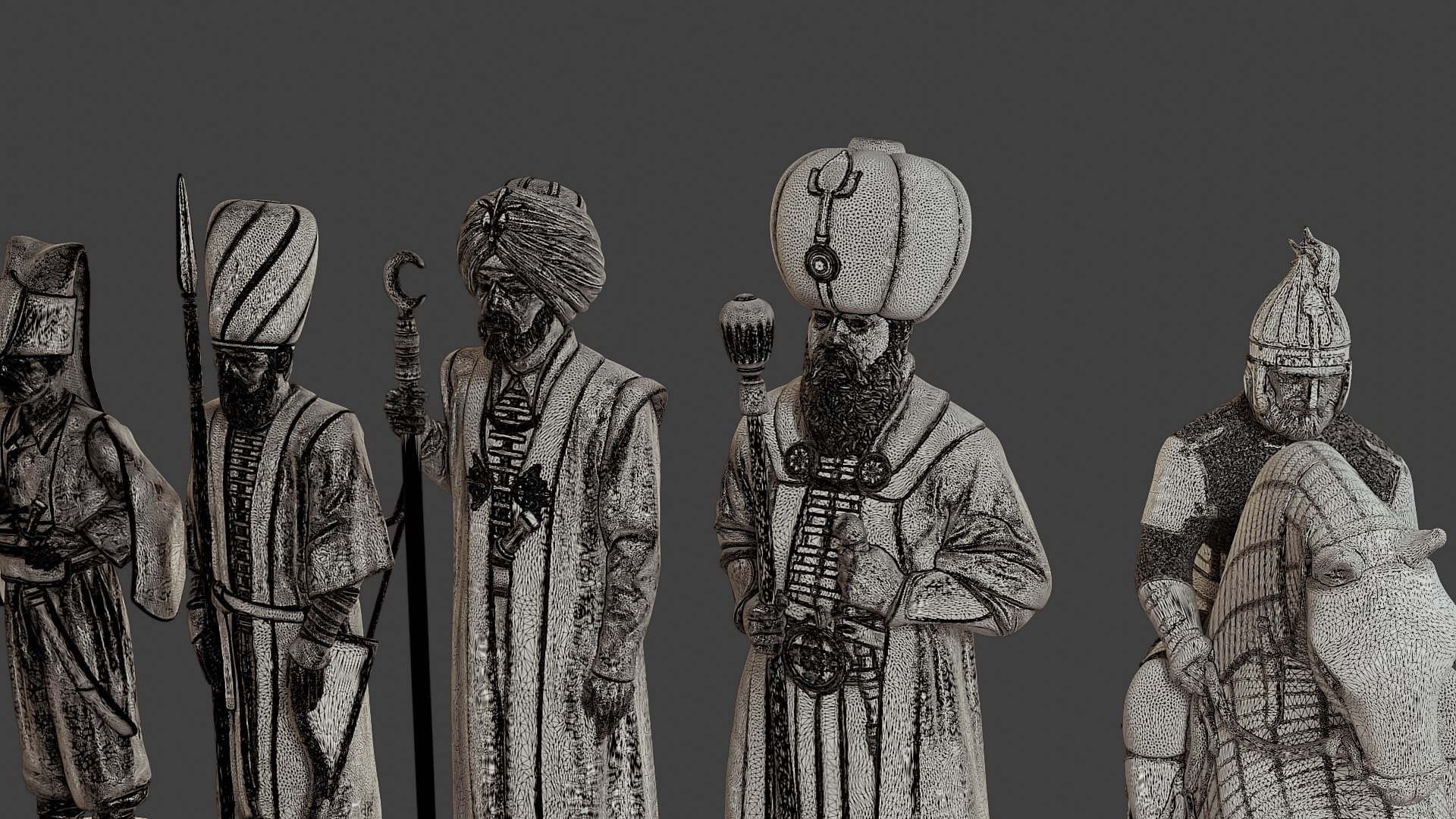 3D Model Medieval Ottoman Chess Set MOCHS 1 - TurboSquid 2347232