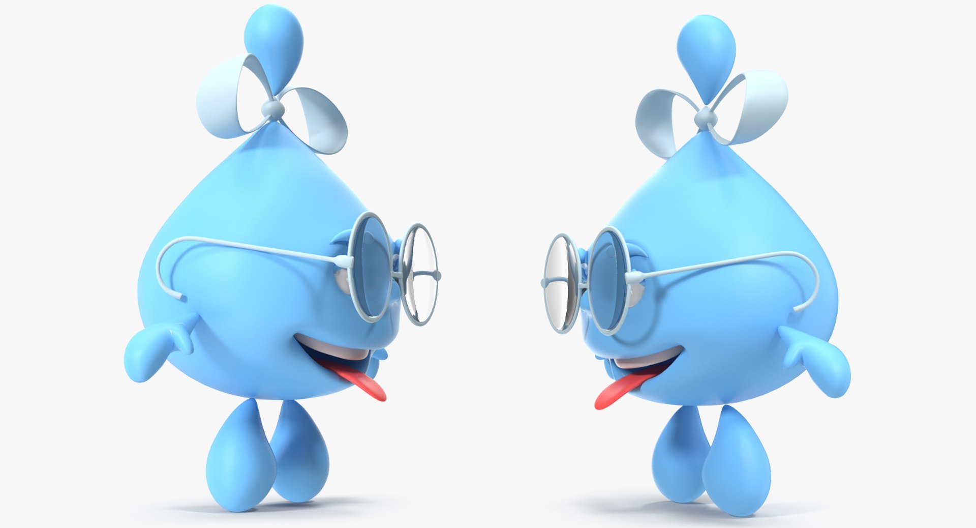 Water Drop Cartoon Lady Character 3D Model - TurboSquid 1318965