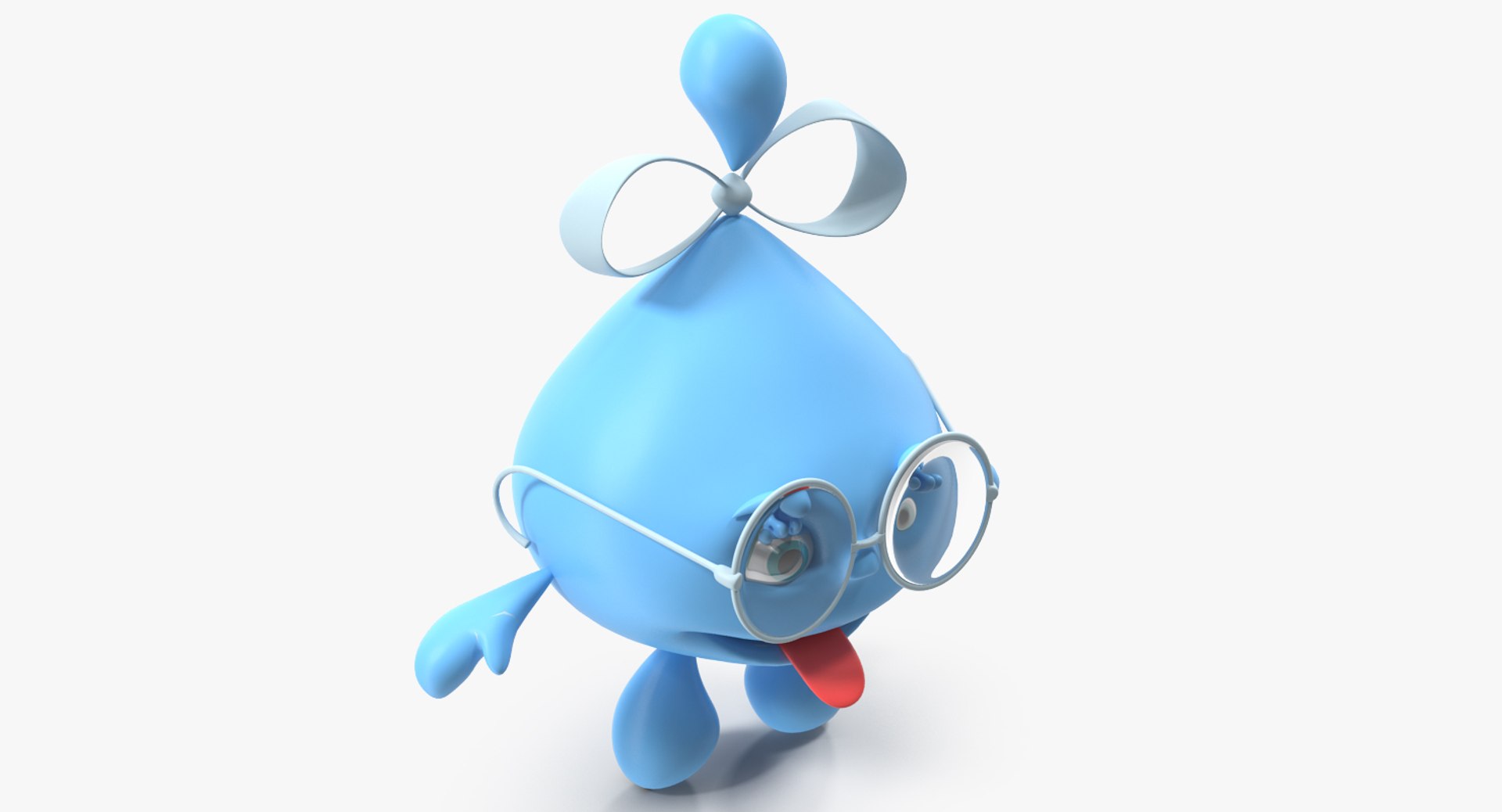 Water Drop Cartoon Lady Character 3D Model - TurboSquid 1318965