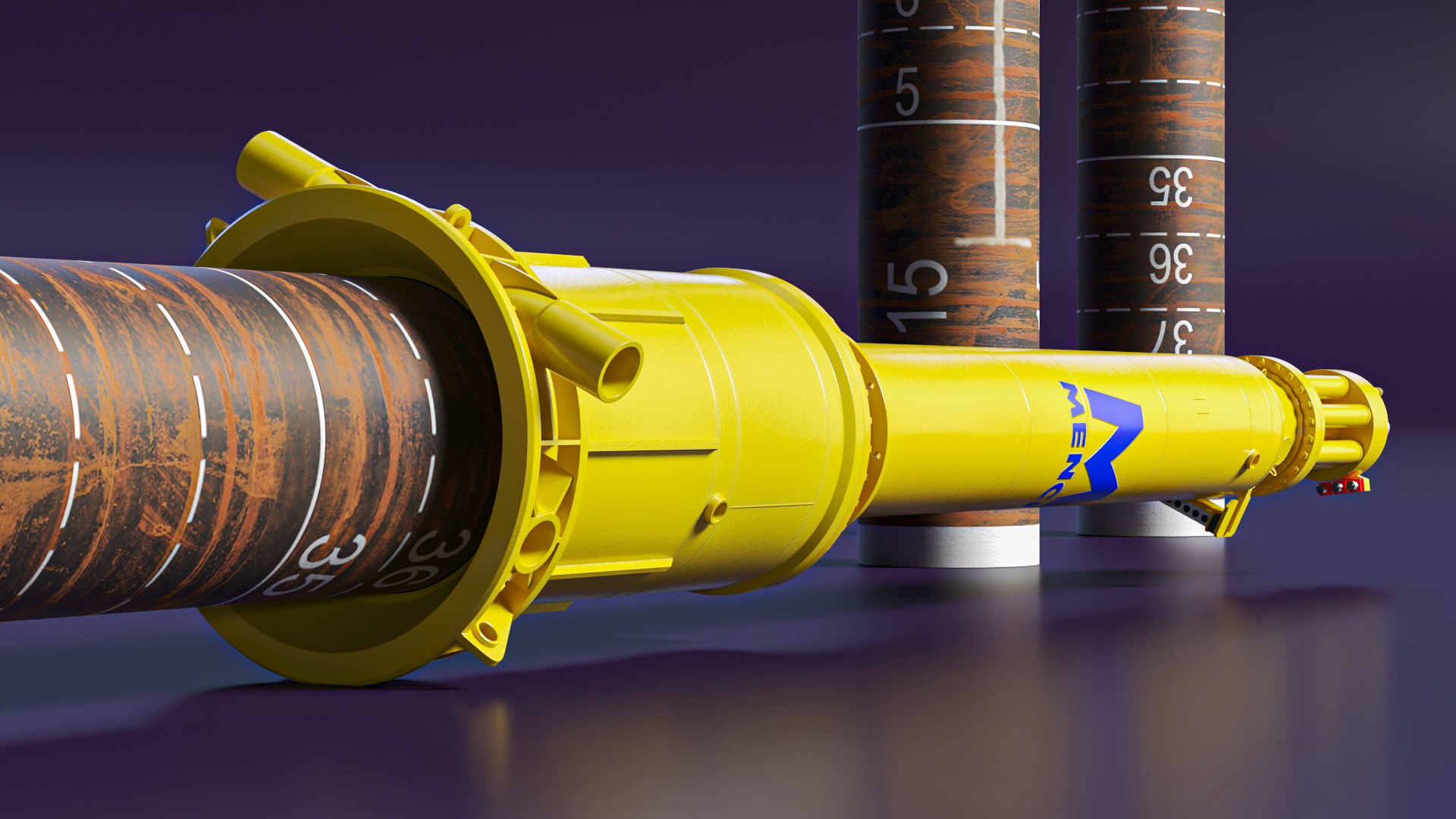 Offshore Hydraulic Hammer MENCK 3D - TurboSquid 2346039