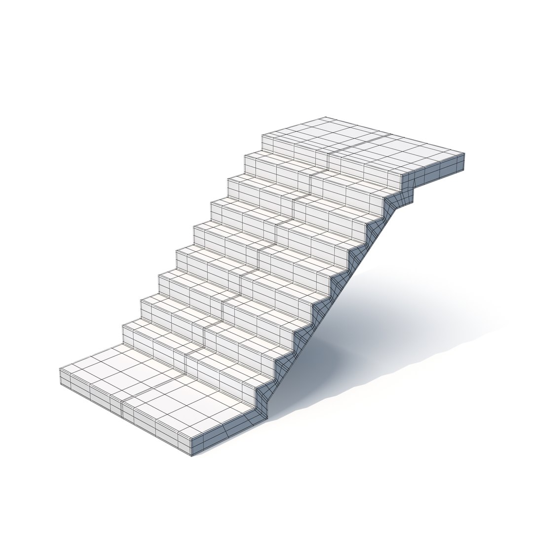 3D Concrete Stairs - TurboSquid 2142077