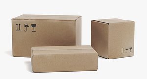 3d Model Box Cardboard Card
