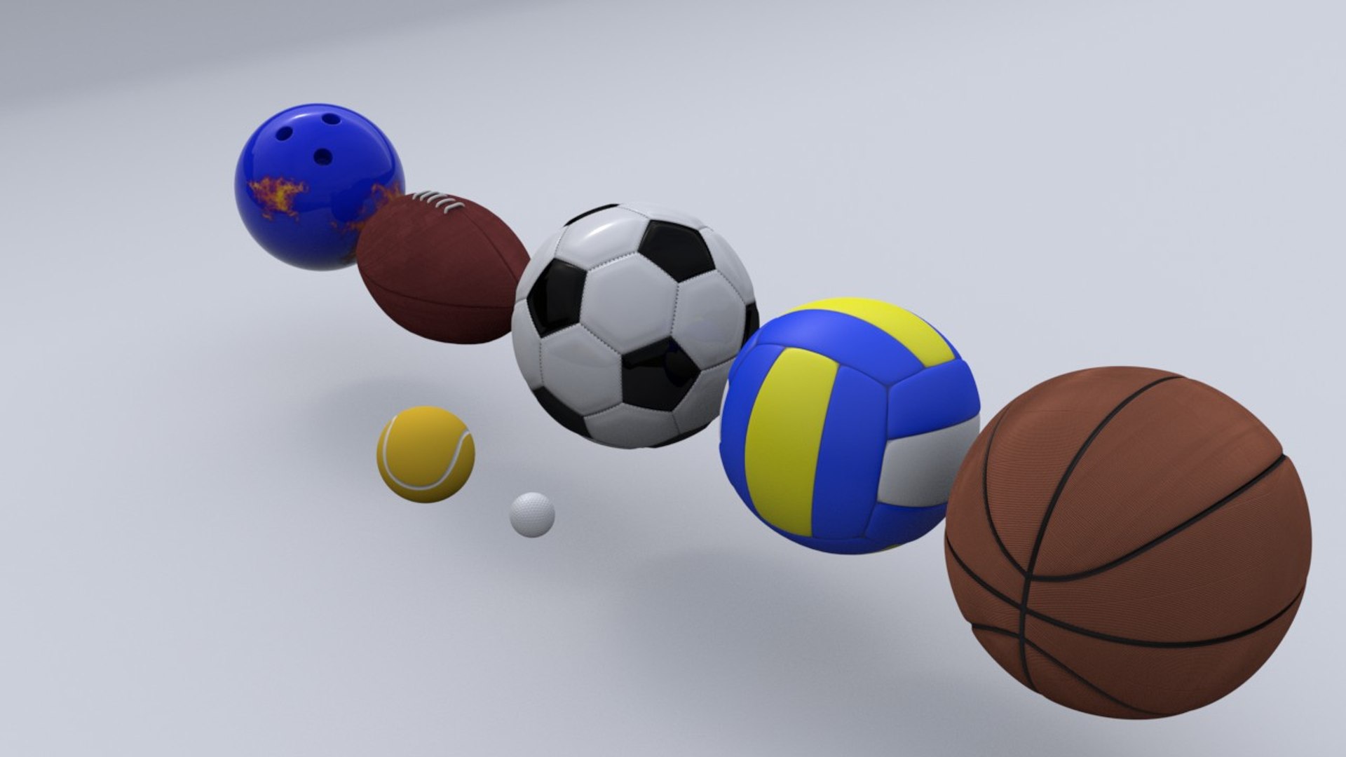 3d Sport Balls Model