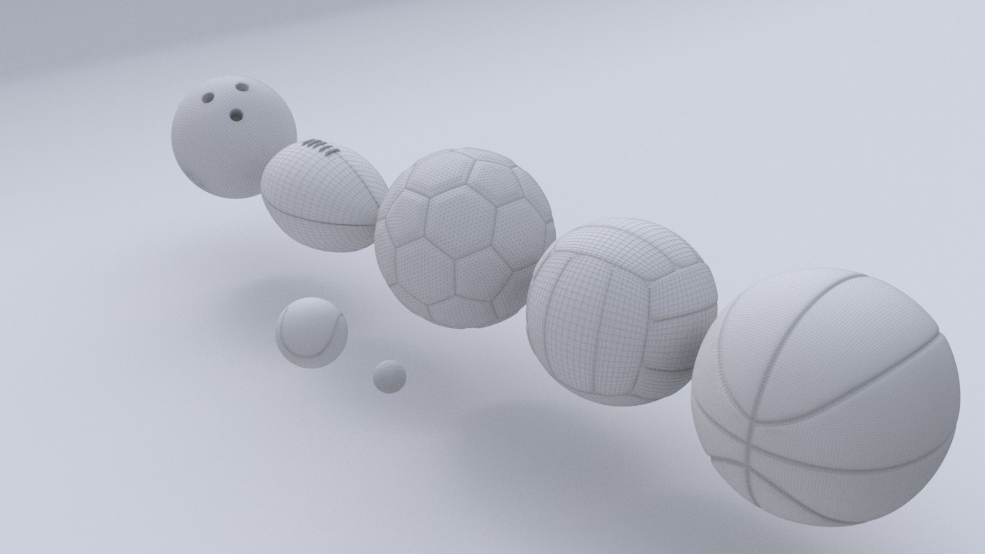 3d Sport Balls Model