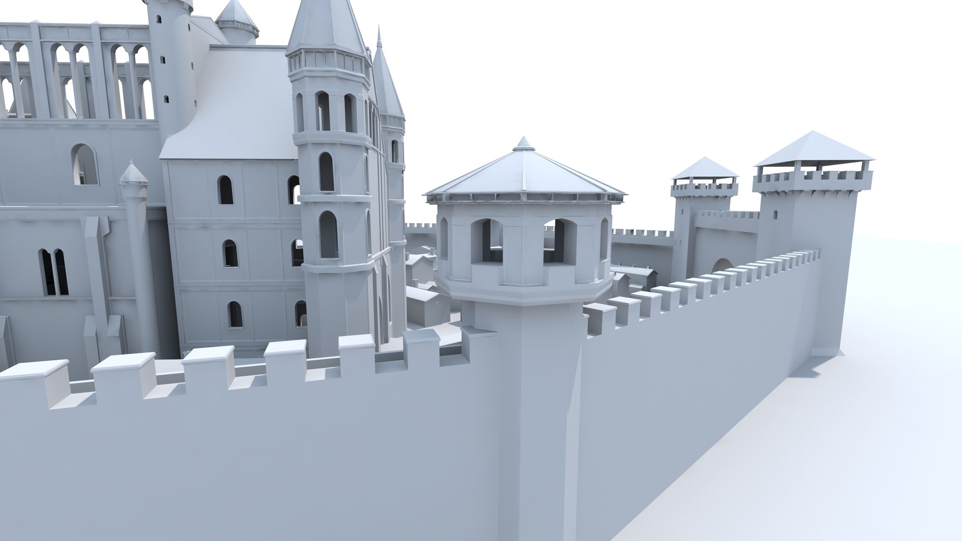 Medieval Cityscape Castle City Model - TurboSquid 1282123