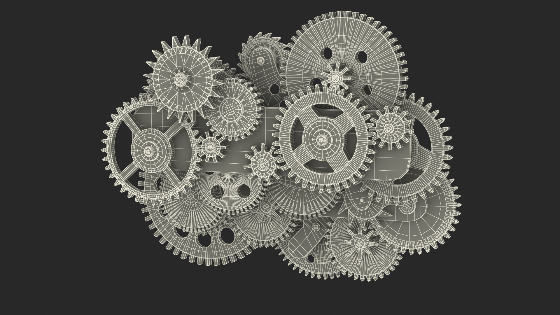 Clockwork Gear Mechanism Brass 3D Model - TurboSquid 1652210