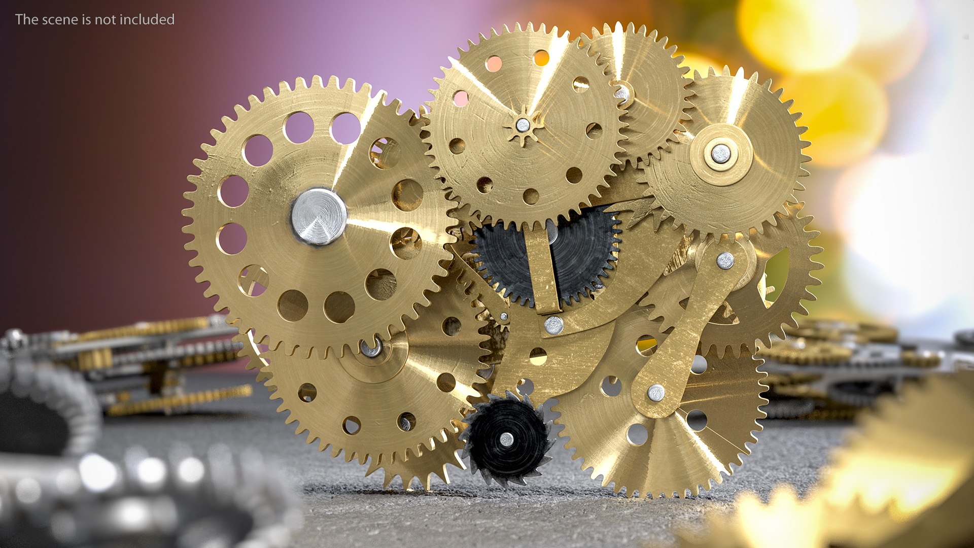 Clockwork Gear Mechanism Brass 3D Model - TurboSquid 1652210