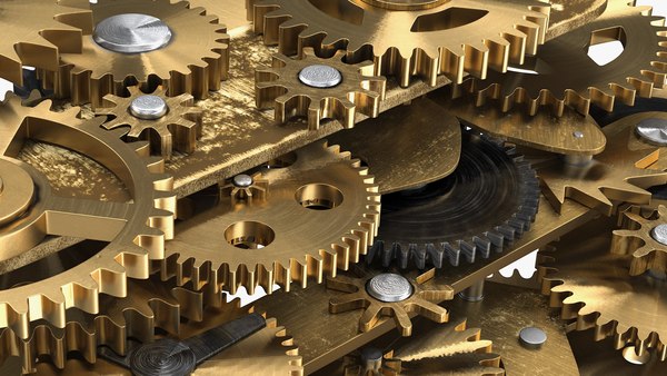 Clockwork gear mechanism brass 3D model - TurboSquid 1652210