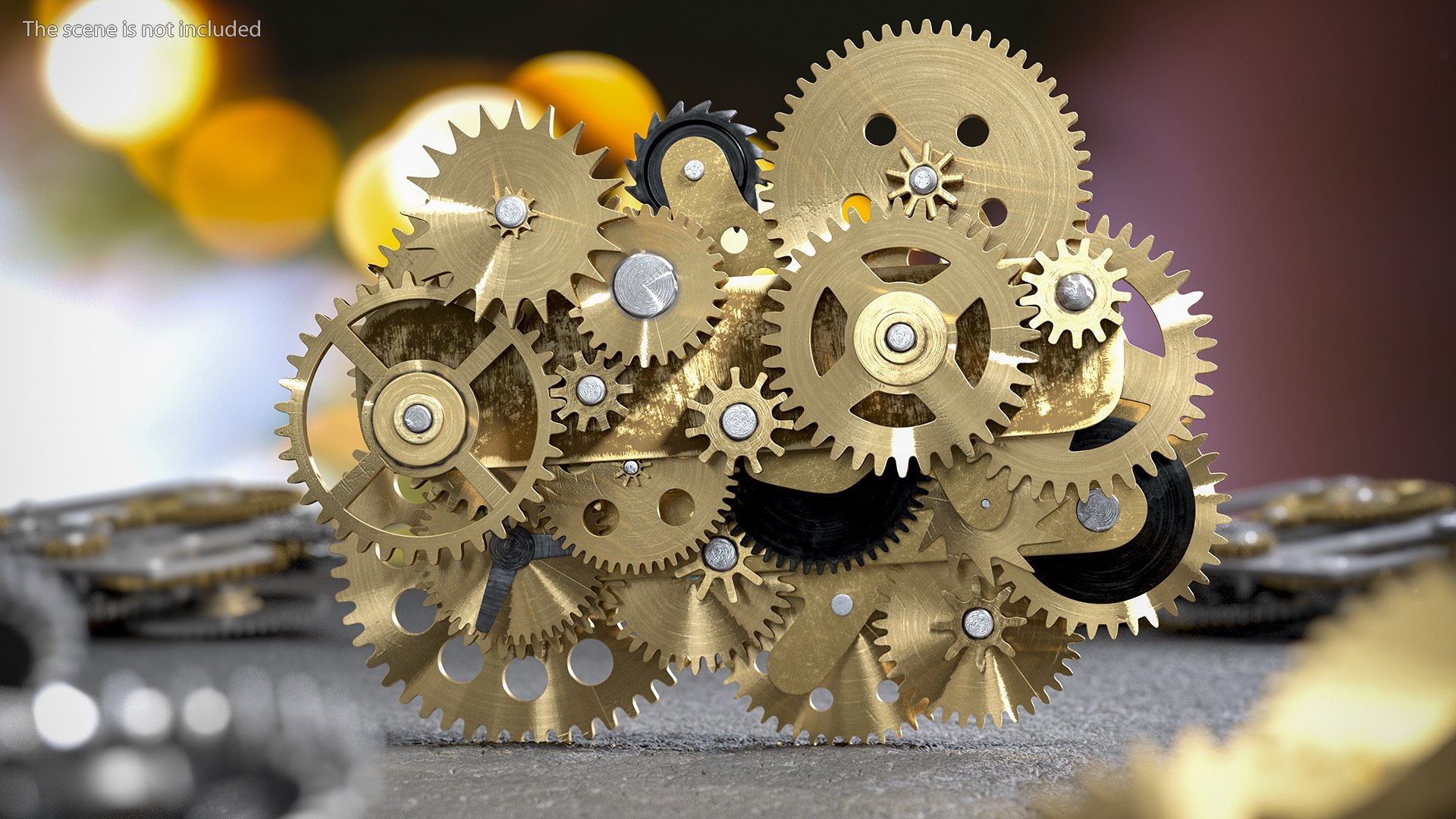 Clockwork Gear Mechanism Brass 3D Model - TurboSquid 1652210