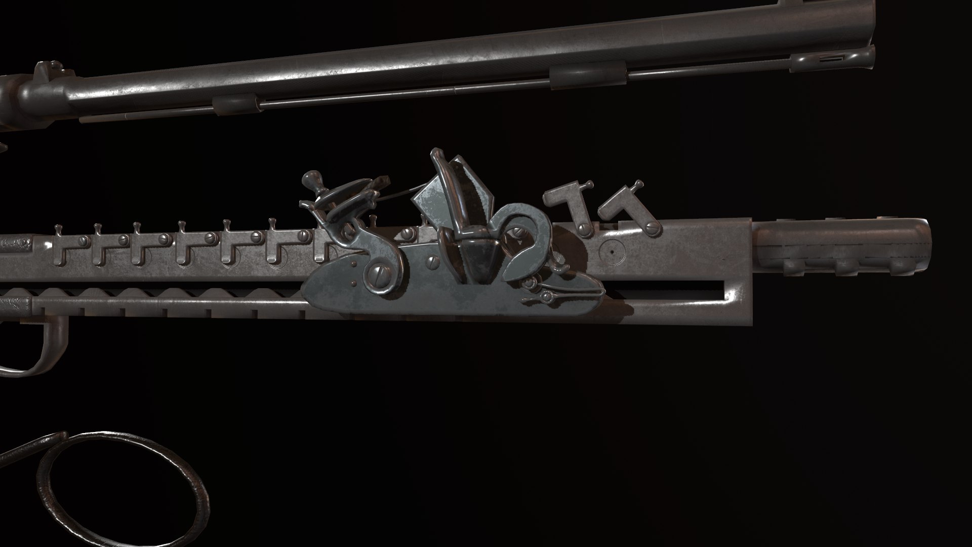 3D Flintlock Multishot Rifle Model - TurboSquid 1248537