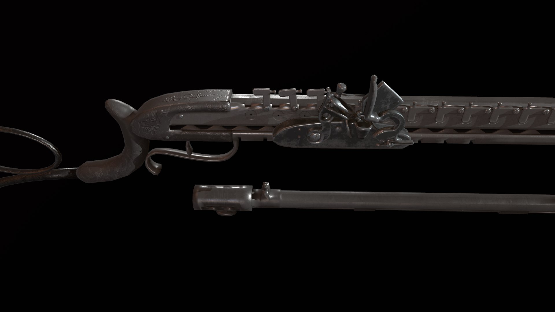 3D Flintlock Multishot Rifle Model - TurboSquid 1248537
