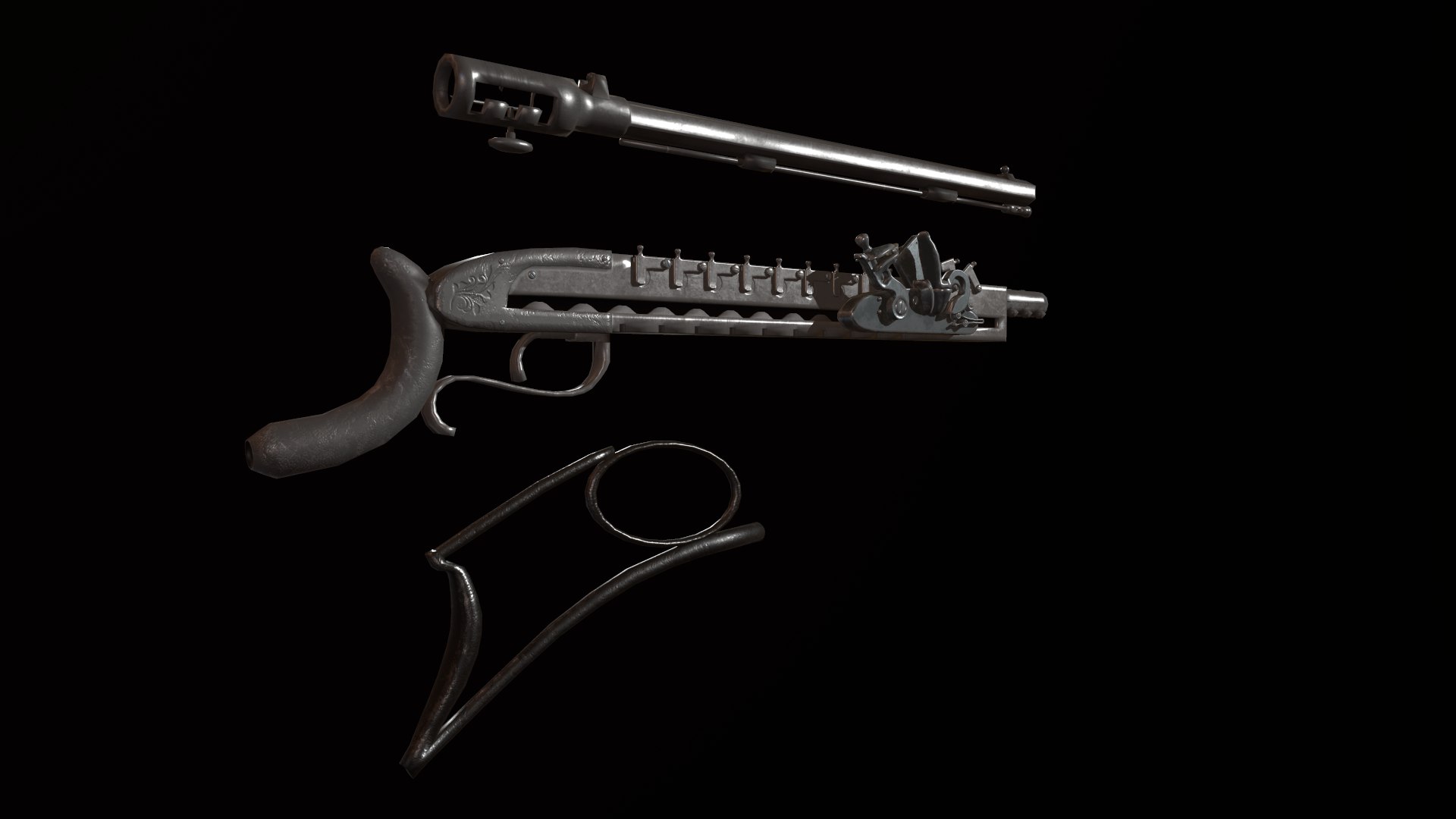 3D Flintlock Multishot Rifle Model - TurboSquid 1248537